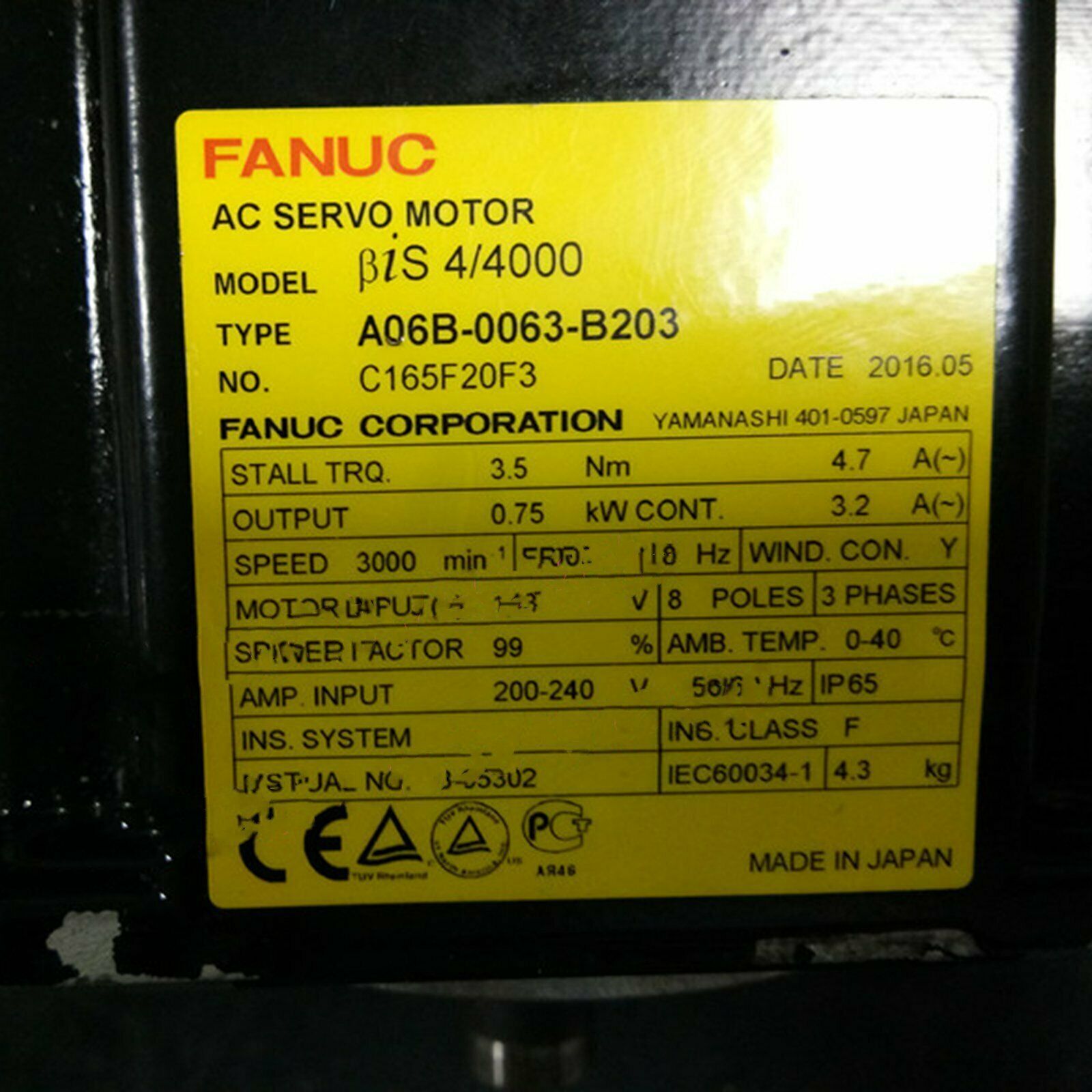 1PCS A06B-0063-B203 Used For Fanuc Servo Motor Free Shipping | eBay