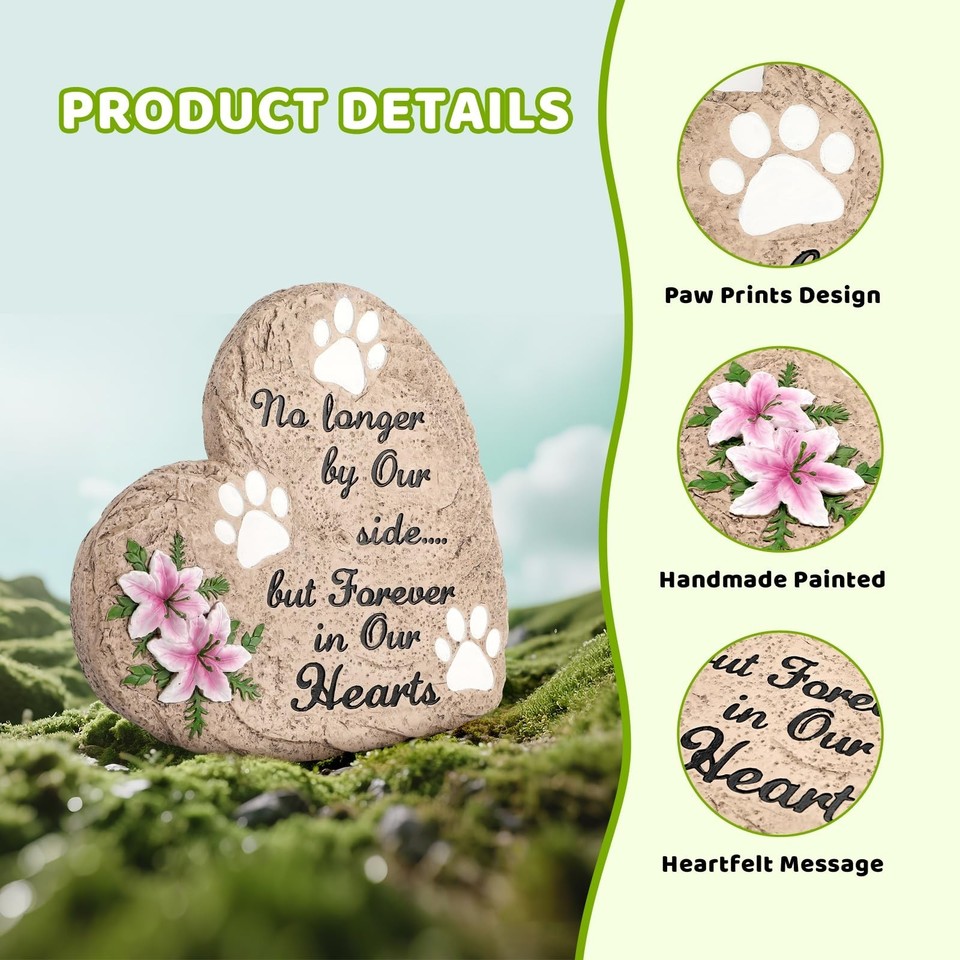 Dog Memorial Gifts for Loss of Dog Sympathy Gift, Heart Shaped Pet ...
