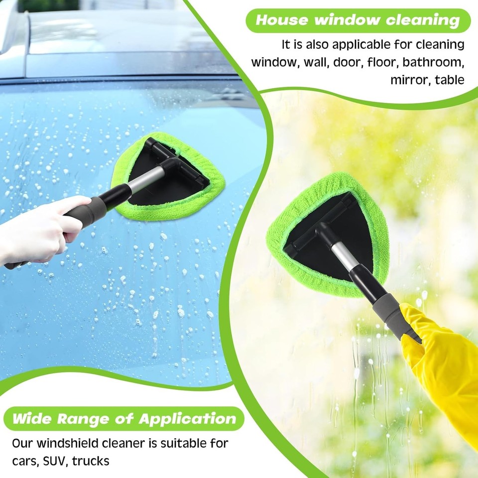 Windshield Cleaner Wand Microfiber Car Inside Window Cleaning Tool Anti ...