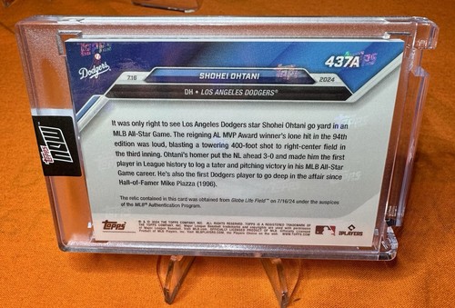 #118/125 Shohei Ohtani (Game-Used Base Relic) All-Star Game 2024 Topps ...