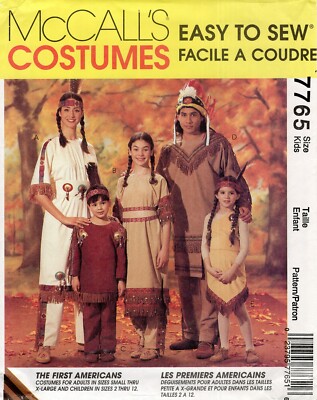 McCall's 7765 Native American Kids' Tops, Tunics, Headband PATTERN Sz 2 ...