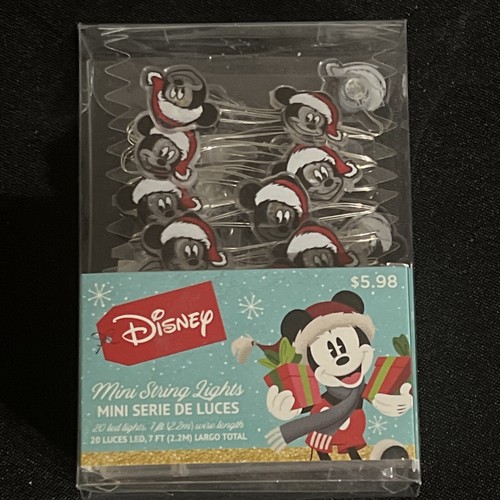 Mickey Mouse w/ Santa Hat Mini LED String Christmas Wall Lights - New ...