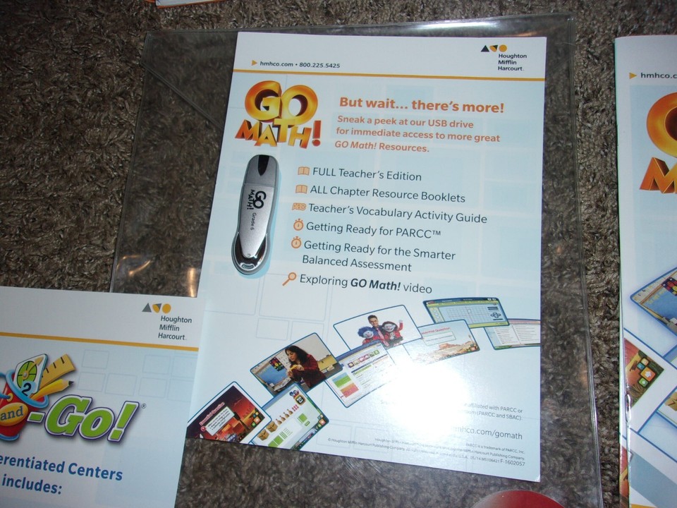 Houghton Mifflin GO MATH Grab n Go Sample 2015 6th grade 6 SET USB ...