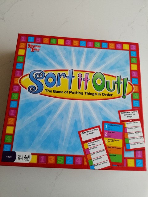 Sort It out Putting Things in Order Fun Family Board Game 12 University ...