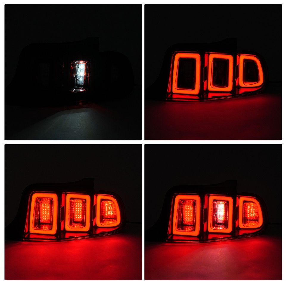 Red Black LED Tail Lights For Ford Mustang 2010-2012 Driver Passenger ...