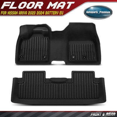 2Pcs Front & Rear Black Floor Mats Liners for Nissan ARIYA 2023 2024 ...