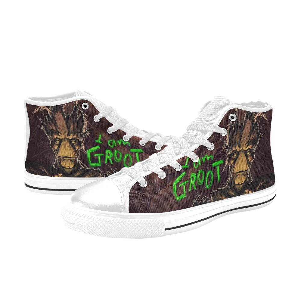 I am Groot Custom Sneakers Men's High Top Canvas Athletic Shoes | eBay