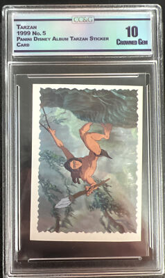 1999 Panini Disney's Album Stickers Tarzan #5 CC&G Graded Crowned Gem ...