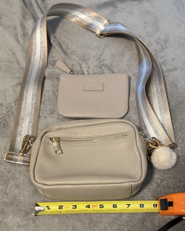 Pom Pom London STONE City bag w/3 PPL Straps& Original Coin Purse FREE ...