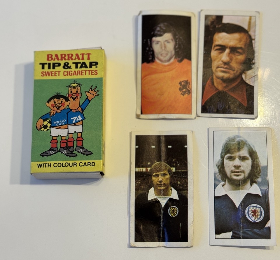 1974 TIP & TAP Sweet Cigarette Packet + 4 cards - WORLD CUP 74 - all ...