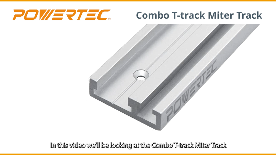 POWERTEC 32" Aluminum Combo T-Track Miter Track Dual Track Rail (71359 ...