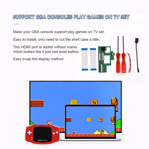 32 Pin GBA HDMI Adapter HDTV Converter PCB Mod Kit For 32Pin Gameboy ...