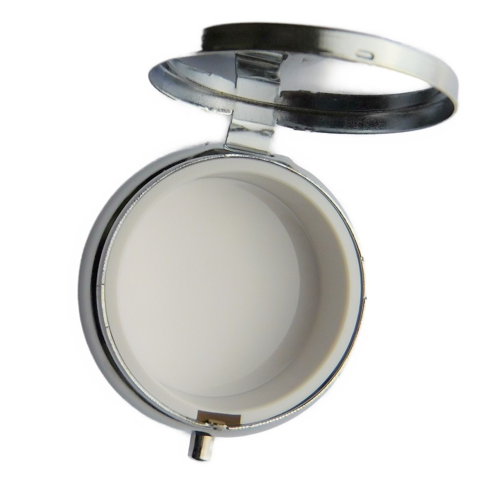 Chinese Floral - Round Metal Pill Box , choice of triple or single ...