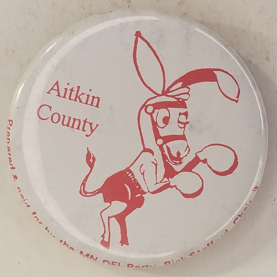 Vintage Aitkin County DFL Democrat Pinback Button Donkey with Boxing ...