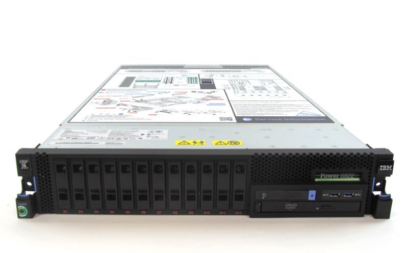 IBM 8284-22A S822 20-Core 3.42GHz 256Gb (8x 32Gb) RAM 2 x 300GB Hard ...
