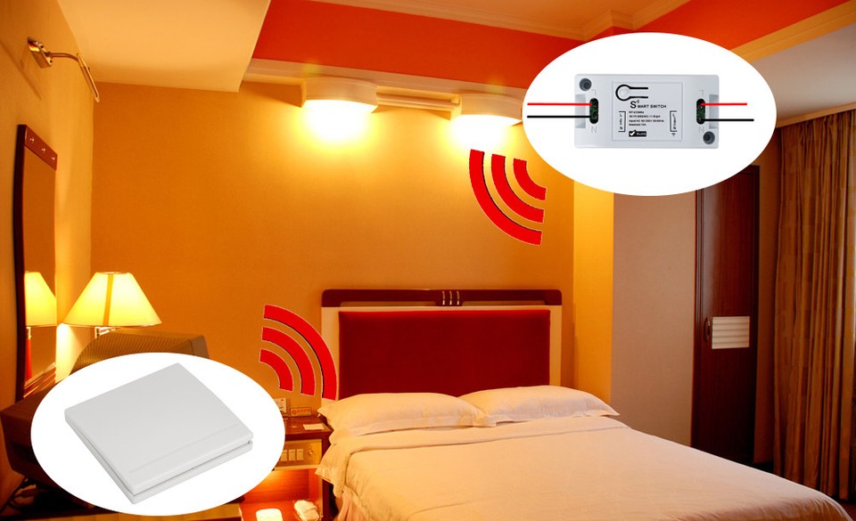 TUYA Wireless WIFI Smart Light Switch Module + 433MHz RF Wall Panel ...