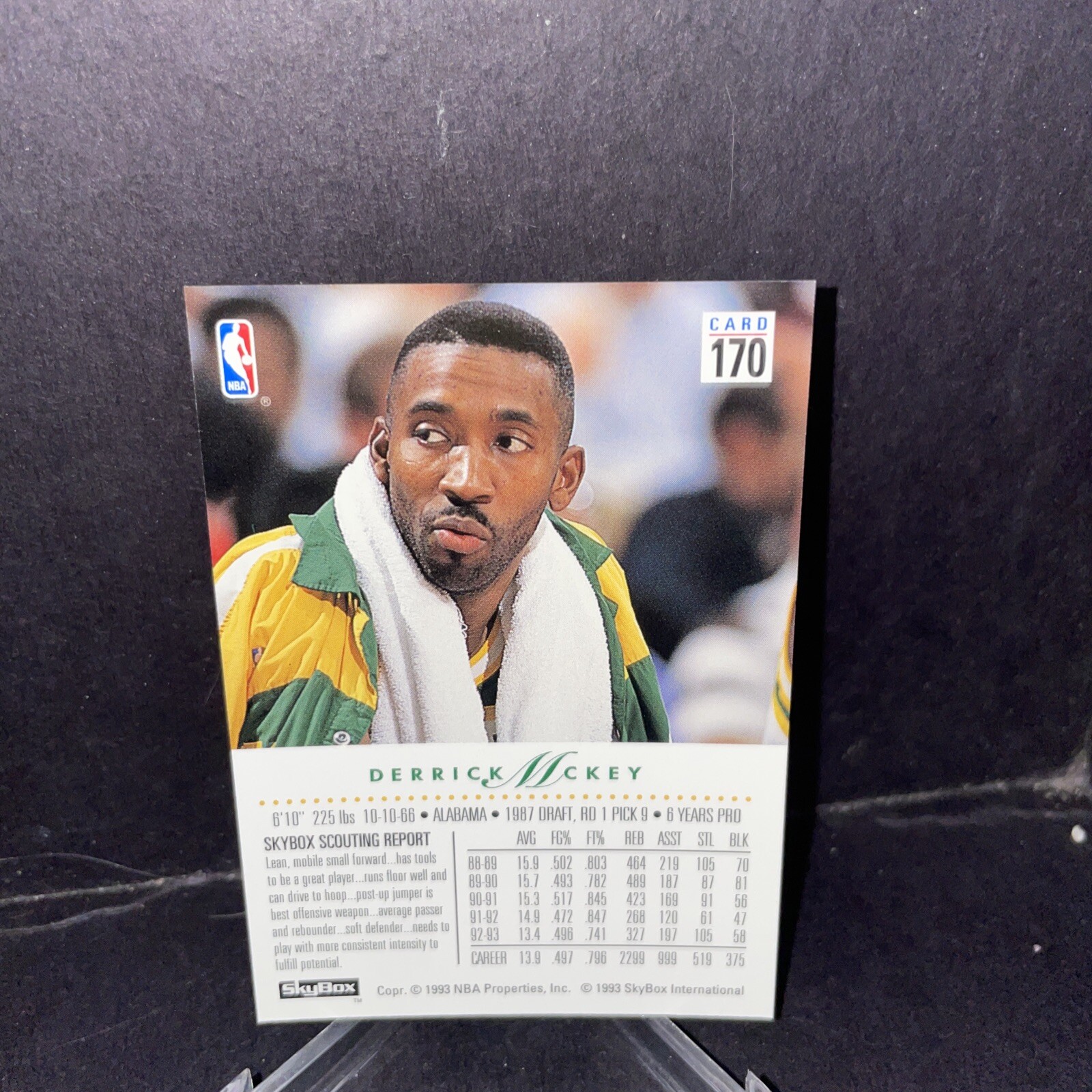 1993-94 SkyBox Premium Seattle Supersonics Basketball Card #170 Derrick ...