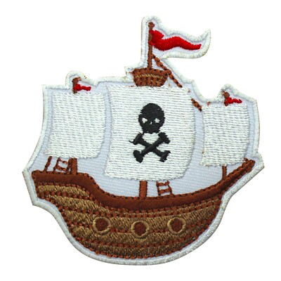 Baby Pirate ship patch ,ship Applique, Embroidered Iron on Sew on Patch ...