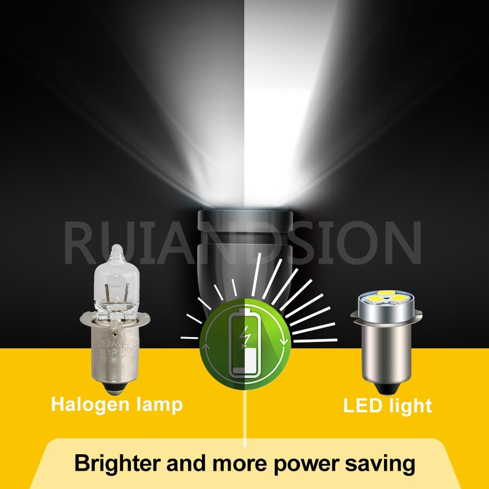 P13.5S PR2 LED Flashlight Torch Light Bulb PR6 3V 4.5V 6V 12V 18V 6000K ...