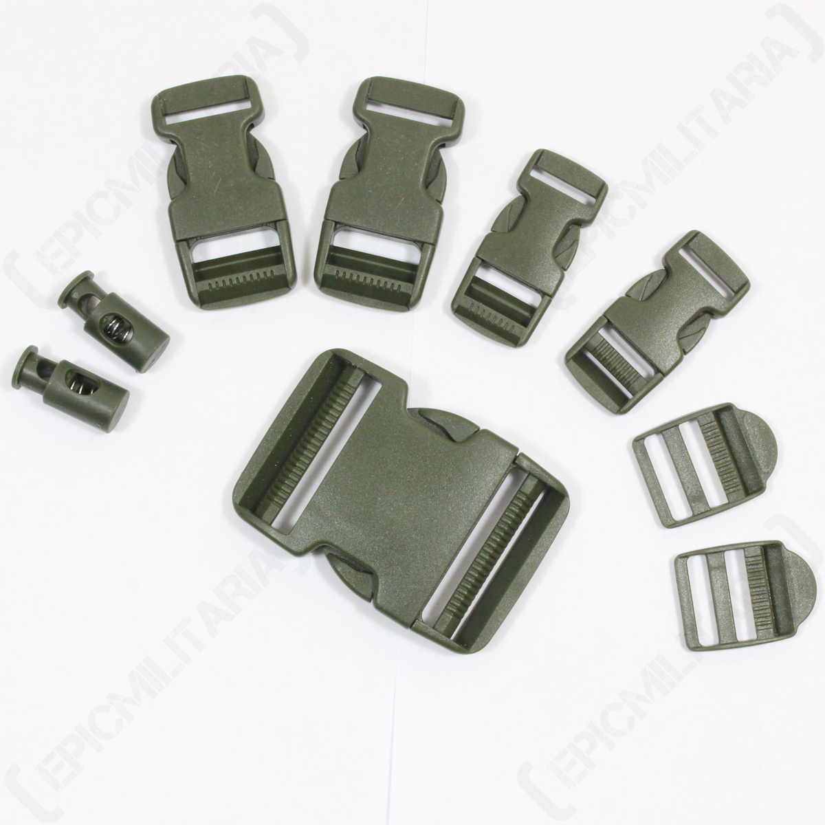 9 Piece Olive Green Buckle Set - Replacement Spare Rucksack Webbing ...
