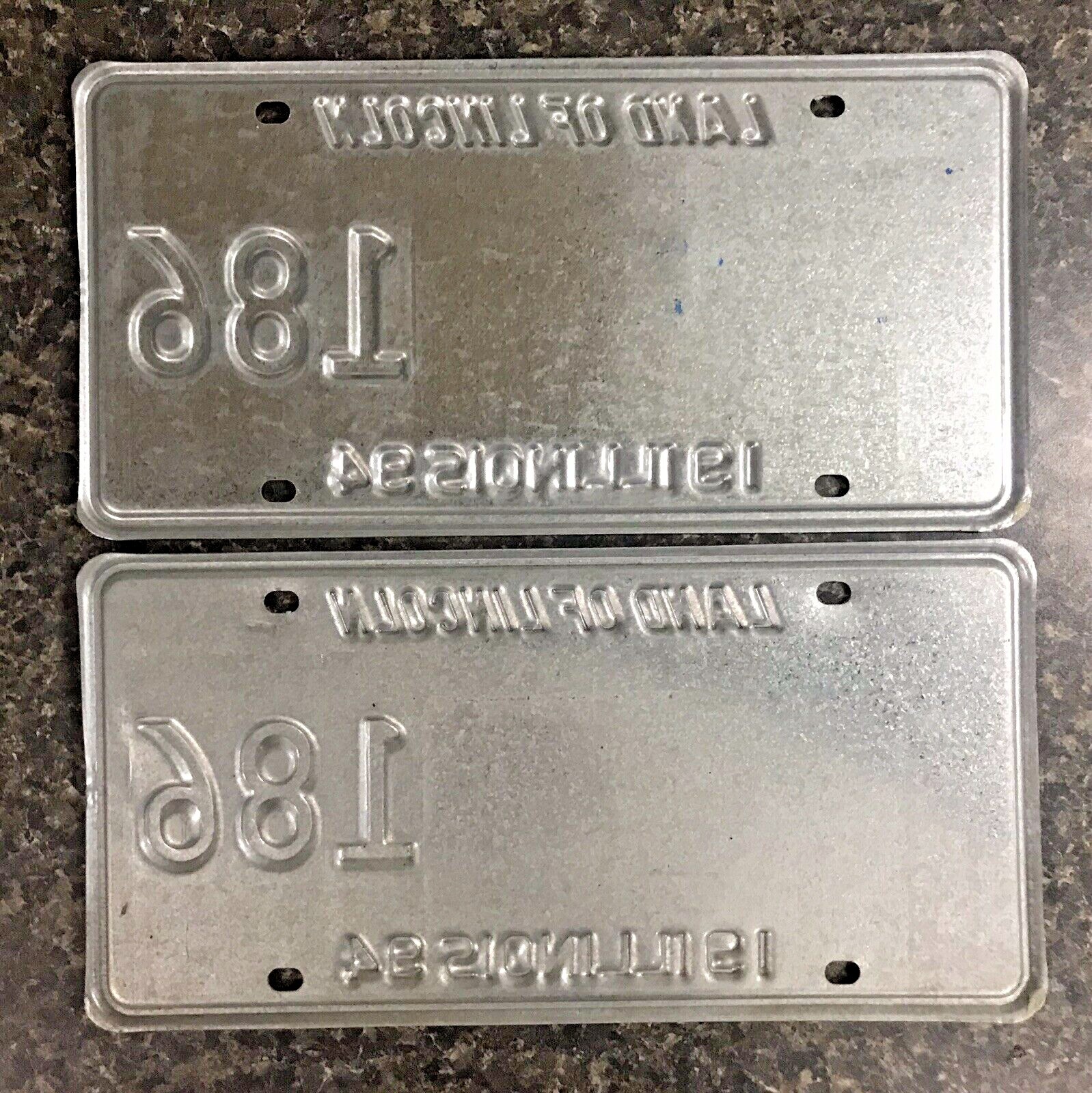 1994 Matched Set of Illinois License Plates 186 LANSING VETERANS ...