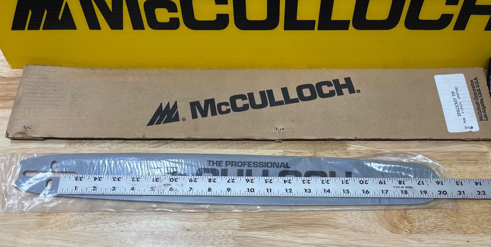 OEM NOS MCCULLOCH 20" D176 Bar .325 pitch .050 gauge chain. PN 218924 ...