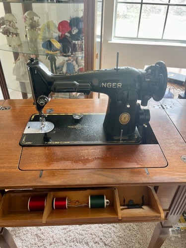 Vintage Electric Singer 201 Sewing Machine Original Cabinet | eBay