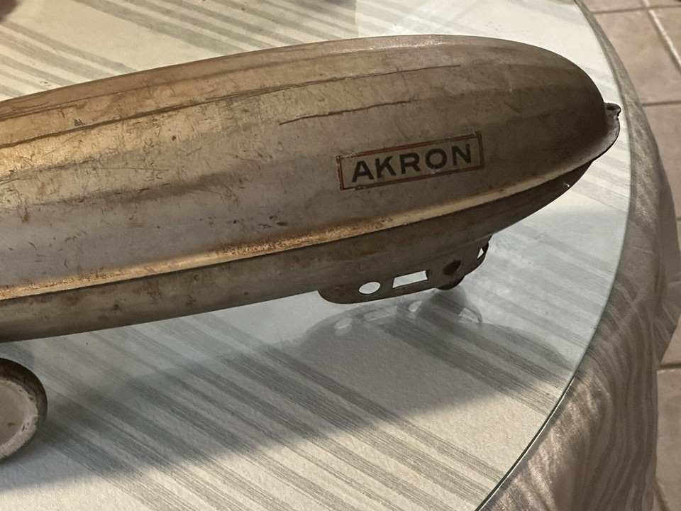 RARE Steelcraft AKRON graf zeppelin blimp airship pressed steel pull ...