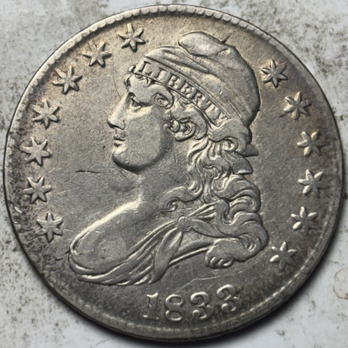 1833 50c Capped Bust Half Dollar. Attractive Circulated Details ...