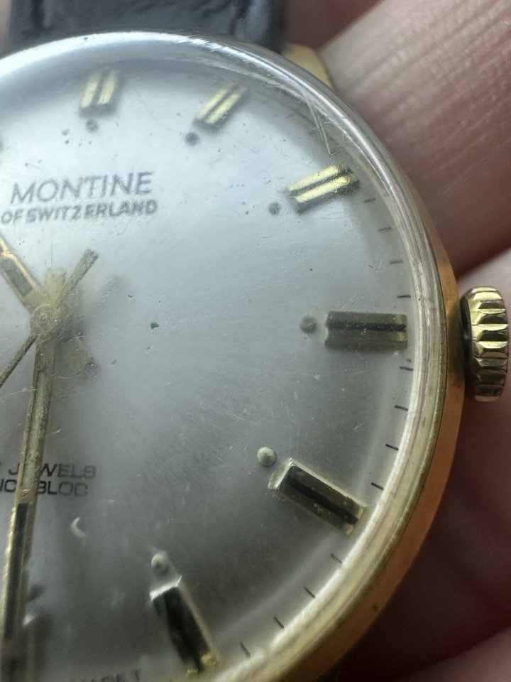 Gents Vintage Gold Plated Montine Of Switzerland 17 Jewel Mechanical ...