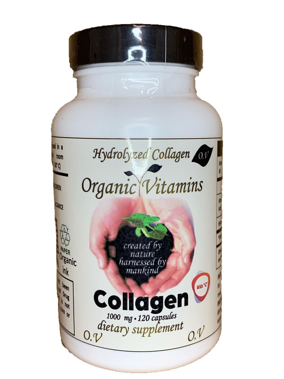 120 Hydrolized Collagen organic Vitamin C capsules colageina 10, colagen