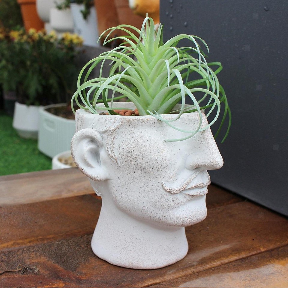 Face Flower Pot Ornament Simple Resin Flower Pot for Backyard Patio ...