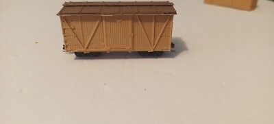 HOn30 3D printed 18' wood style box car outside braced With wheels and ...