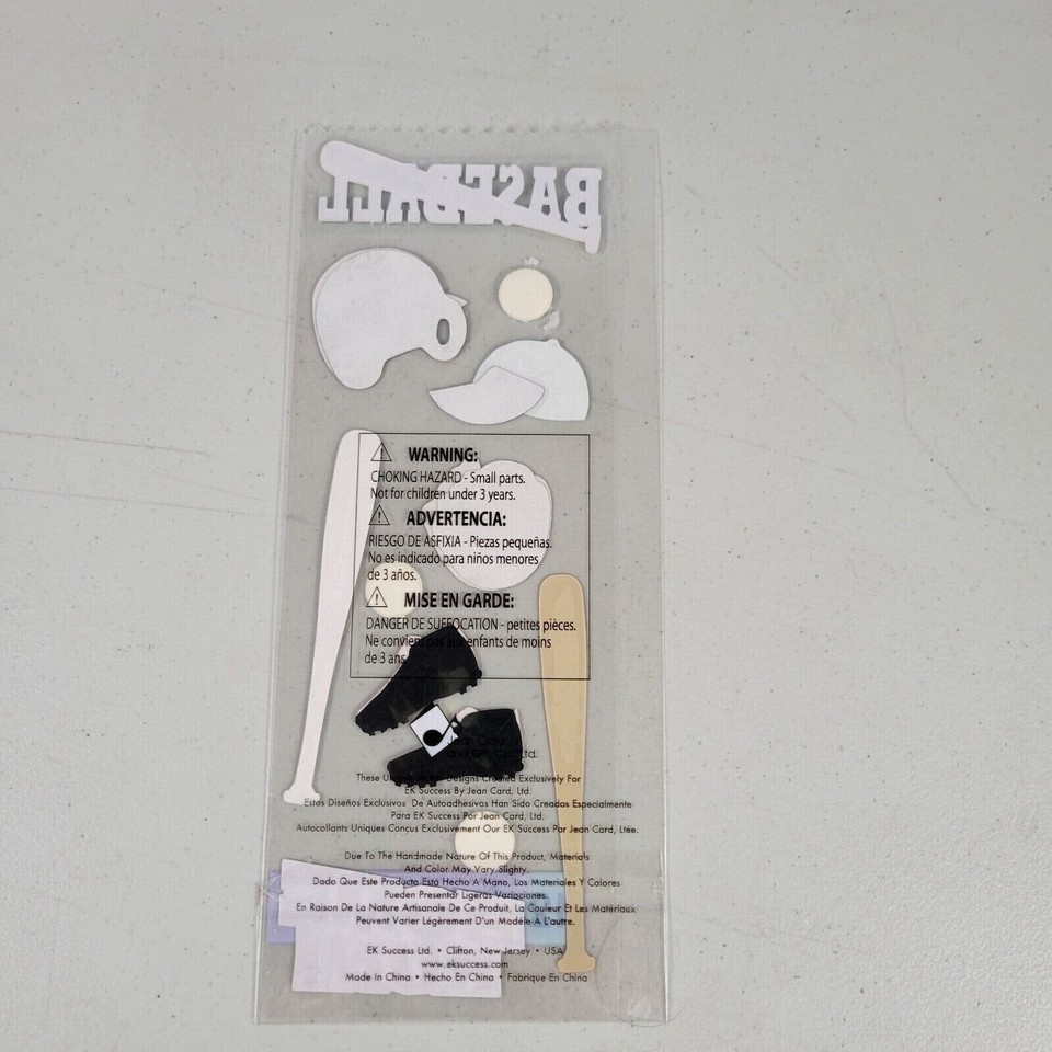 Baseball Scrapbook Dimensional Stickers Jean Card and Gift Co New | eBay