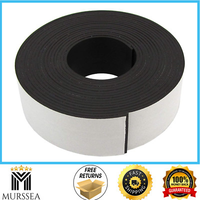 Magnetic Strip Tape Flexible Roll Adhesive Backed Magnet Strong Sticky ...