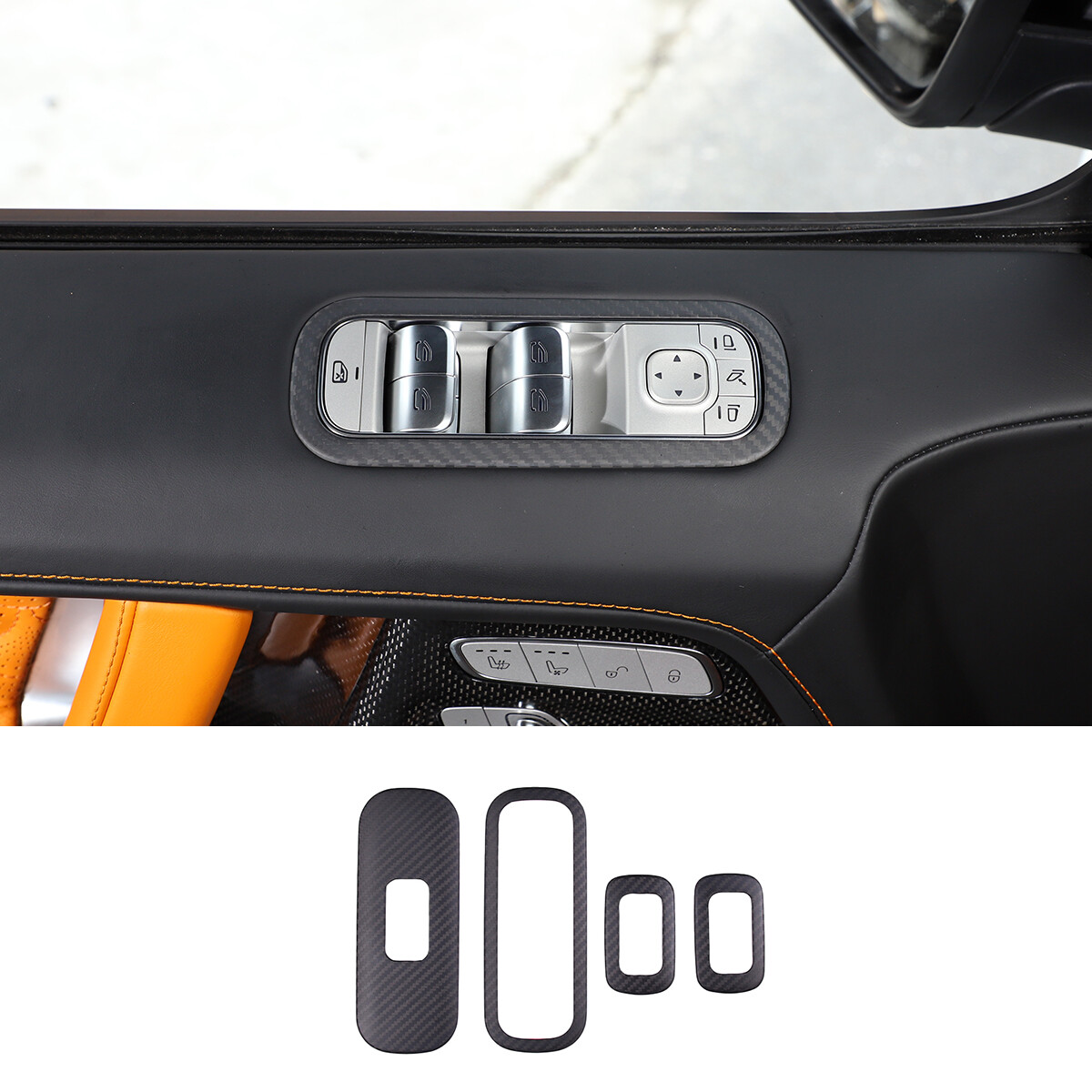 Matte Carbon Window Glass Lift Switch Button Cover Trim For Benz G W463 ...