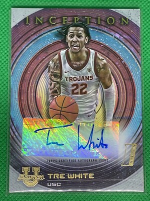 2022-23 Bowman University Inception #BIA-TW Tre White Base Auto USC ...