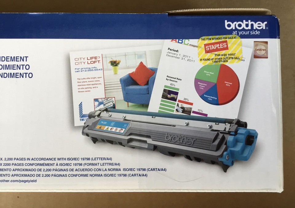 Brother Printer Color Toner Cartridge TN-225C CYAN | eBay