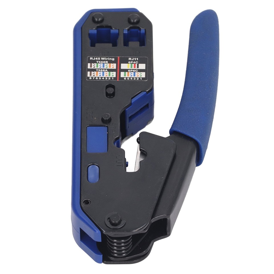 RJ45 Crimping Tool Kit Network Cable Ethernet Jack Pass Through Crimper ...