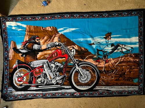 Vintage David Mann Ghost Motorcycle Rider Harley-Davidson 53x32 Wall ...