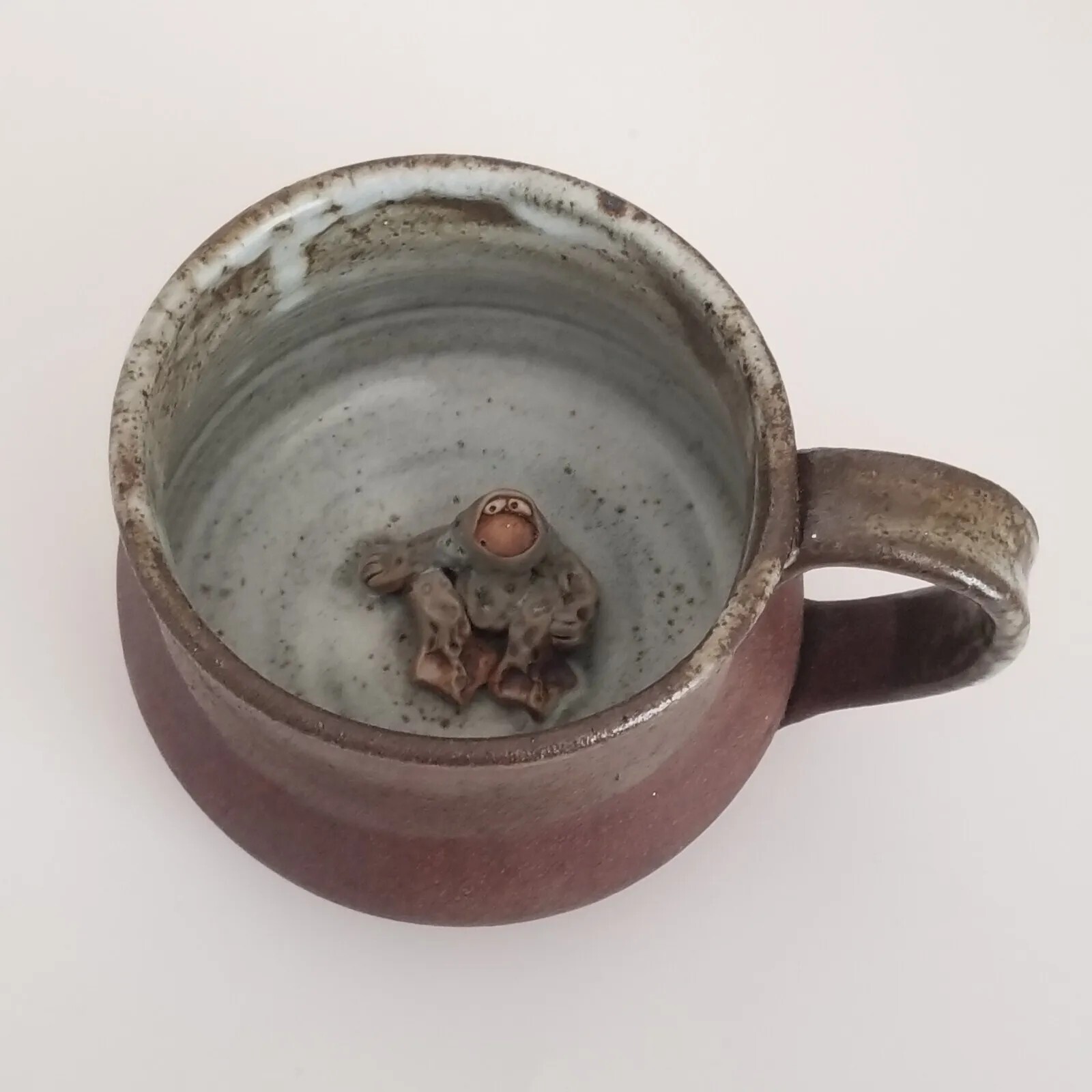 Wild Earth Pottery Studio Art Handmade Frog Stoneware Mug 3.5" | eBay