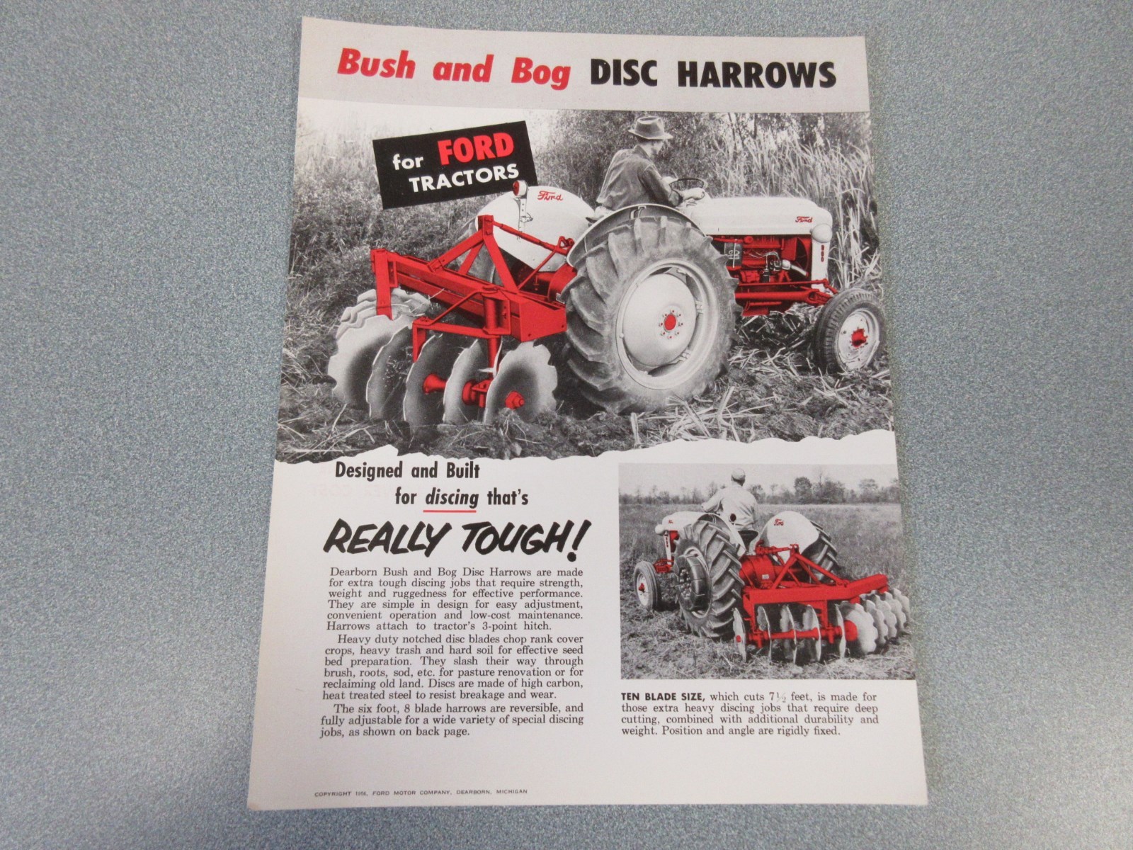 Ford Bush & Bog Disc Harrows Sales Sheet 1956 | eBay