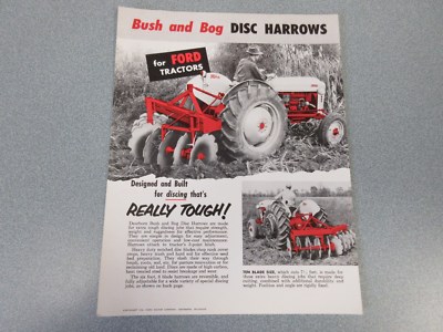 Ford Bush & Bog Disc Harrows Sales Sheet 1956 | eBay