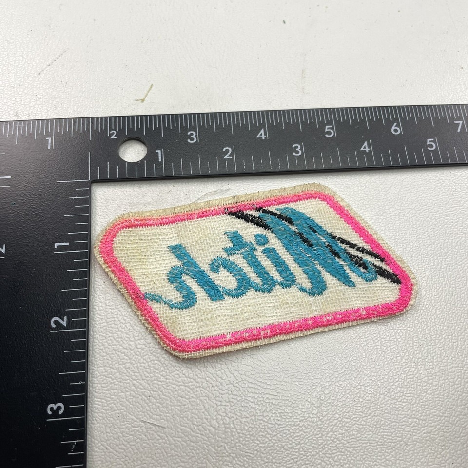 Vintage Retro Name MITCH Patch (Light Blue Letter Fancy Double Stripes ...