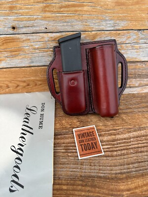 Don Hume Brown Leather 26" ASP Baton Holder / Magazine Holder For GLOCK ...