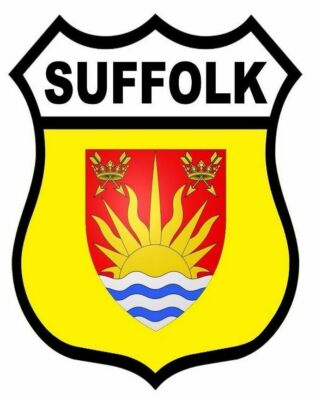 2 x Suffolk County Shield Self Adhesive Backed Stickers Ipswich ...