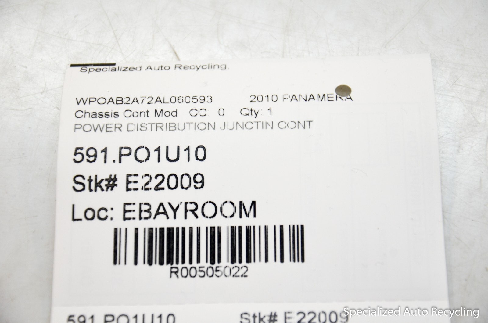 2010 Porsche Panamera POWER DISTRIBUTION CONT 970 618 075 01 | eBay