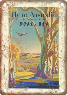 Metal Sign - Vintage Australia Travel Poster - Retro Look Reproduction ...