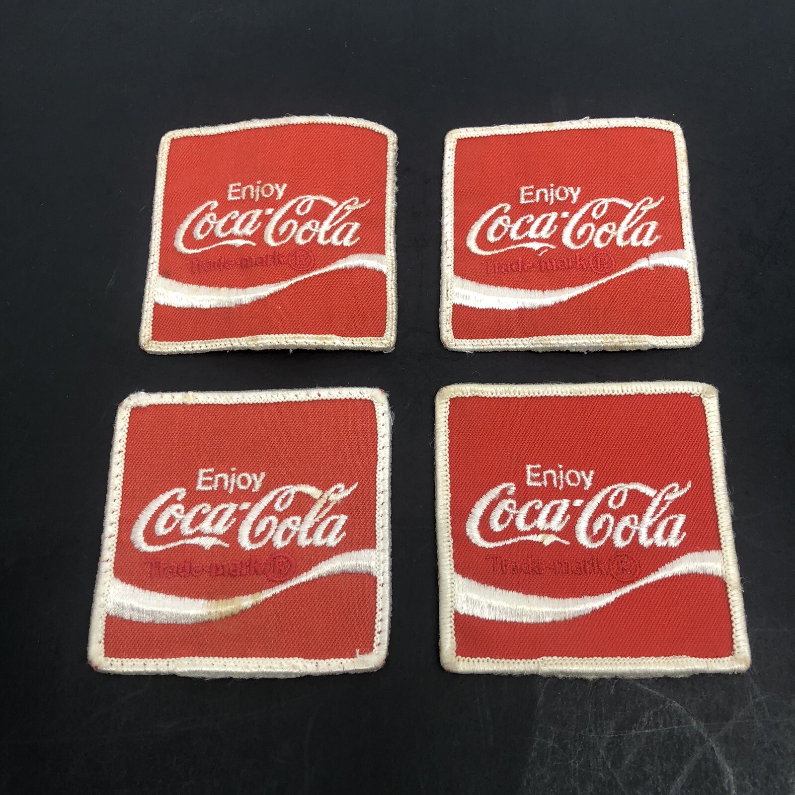 Lot of 4 3" Coca-Cola Red Square Patches "Enjoy Coca-Cola" (READ) | eBay