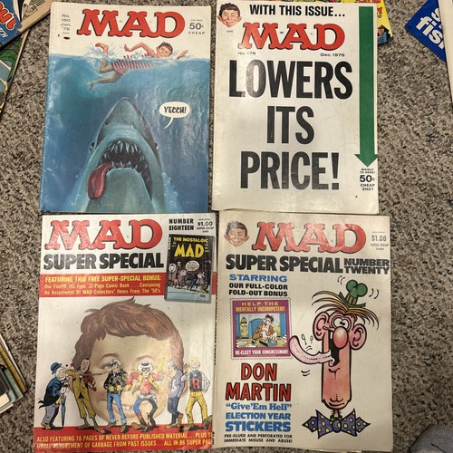 Four MAD MAGAZINE #18, #20, #179, #180 JAWS | eBay
